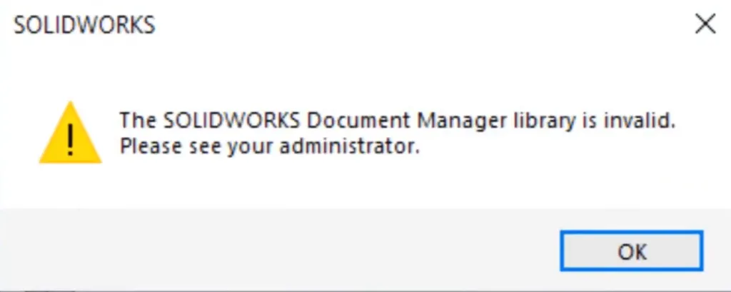 How to Fix 'Document Manager Library is Invalid' in SolidWorks